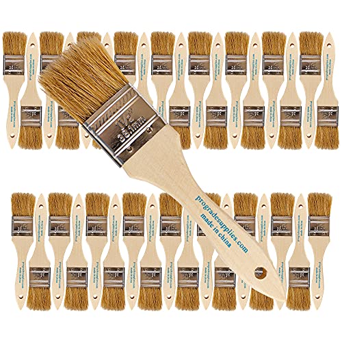 Pro Grade - Chip Paint Brushes - 36 Ea 1.5 Inch Chip Paint Brush Light Brown