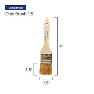 Pro Grade - Chip Paint Brushes - 36 Ea 1.5 Inch Chip Paint Brush Light Brown