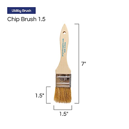 Pro Grade - Chip Paint Brushes - 36 Ea 1.5 Inch Chip Paint Brush Light Brown