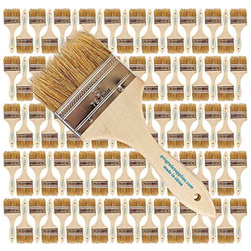 Pro Grade - Chip Paint Brushes - 96 Ea 3 Inch Chip Paint Brush Light Brown