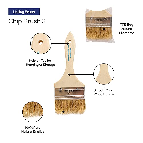 Pro Grade - Chip Paint Brushes - 96 Ea 3 Inch Chip Paint Brush Light Brown