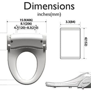 ALPHA BIDET iX Hybrid Bidet Toilet Seat in Elongated White | Endless Warm Water | Stainless Steel Nozzle | 4 Wash Functions | LED Nightlight | Warm Air Dryer | Wireless Remote | Oscillation and Pulse