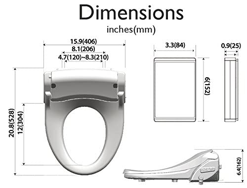 ALPHA BIDET iX Hybrid Bidet Toilet Seat in Elongated White | Endless Warm Water | Stainless Steel Nozzle | 4 Wash Functions | LED Nightlight | Warm Air Dryer | Wireless Remote | Oscillation and Pulse