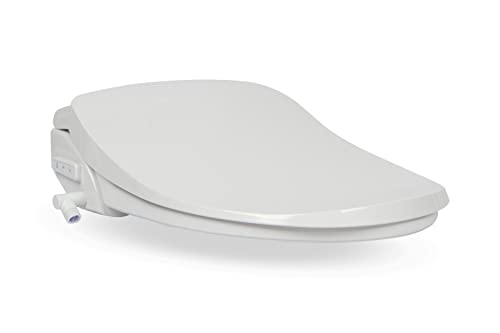 ALPHA BIDET iX Hybrid Bidet Toilet Seat in Elongated White | Endless Warm Water | Stainless Steel Nozzle | 4 Wash Functions | LED Nightlight | Warm Air Dryer | Wireless Remote | Oscillation and Pulse