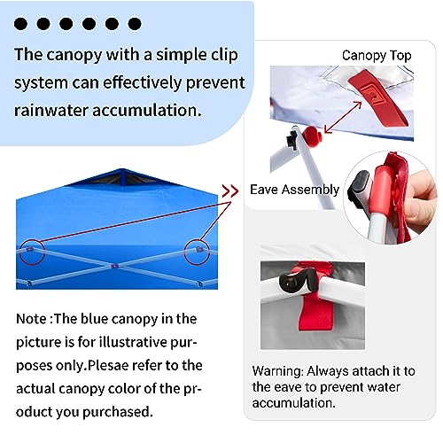 Crown Shades 10x10 Pop up Canopy Outside Canopy, Patented One Push Tent Canopy with Wheeled Carry Bag, Bonus 8 Stakes and 4 Ropes, White