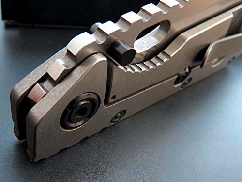 Eafengrow EF225 Pocket Knife Hunting Knives D2 Blade Titanium Handle with Clip EDC Tools Working Camping Knife(gray)