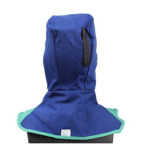 Flame Retardant Safey Helmet Welding Neck Hood Welder Head Cap Cover Blue