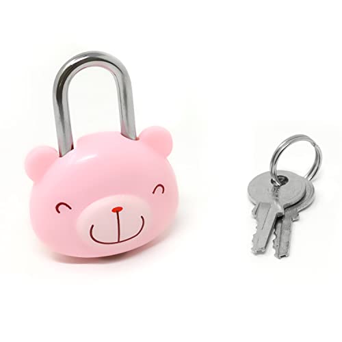 Honbay Cute Cartoon Animal Padlock Mini Bear Padlock Lock with Key - for Jewelry Box, Purse, Handbag, Backpacks, Cabinet, Treasure Chest, Suitcases, Lockers, Letter Box, Diary, Notebook, etc