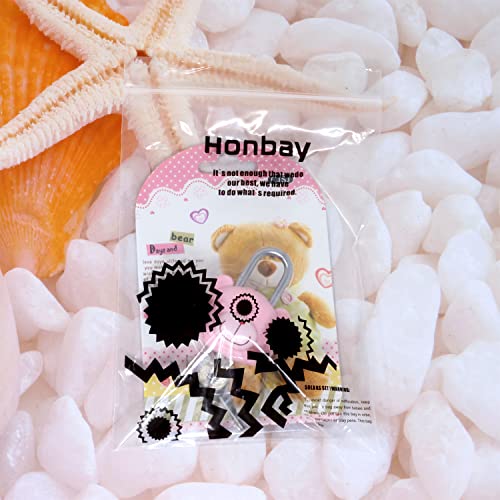 Honbay Cute Cartoon Animal Padlock Mini Bear Padlock Lock with Key - for Jewelry Box, Purse, Handbag, Backpacks, Cabinet, Treasure Chest, Suitcases, Lockers, Letter Box, Diary, Notebook, etc