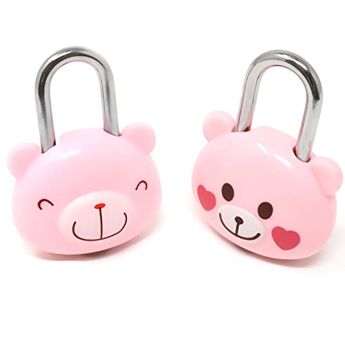 Honbay Cute Cartoon Animal Padlock Mini Bear Padlock Lock with Key - for Jewelry Box, Purse, Handbag, Backpacks, Cabinet, Treasure Chest, Suitcases, Lockers, Letter Box, Diary, Notebook, etc