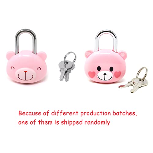 Honbay Cute Cartoon Animal Padlock Mini Bear Padlock Lock with Key - for Jewelry Box, Purse, Handbag, Backpacks, Cabinet, Treasure Chest, Suitcases, Lockers, Letter Box, Diary, Notebook, etc