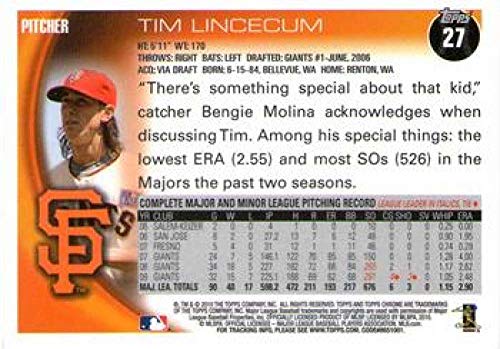 2010 Topps Chrome Refractors #27 Tim Lincecum NM-MT Giants