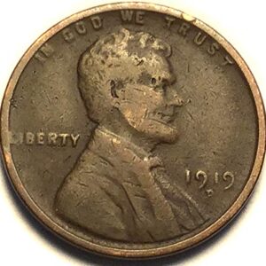 1919 D Lincoln Wheat Cent Penny Seller Good