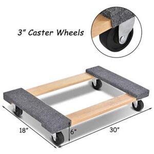 Toolsempire 4 Wheel Dolly Cart, 30" x 18" Furniture Dolly for Moving Carrier, 1000 lbs Capacity, Heavy Duty Movers