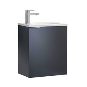 fresca valencia 20" dark slate gray wall hung modern bathroom vanity