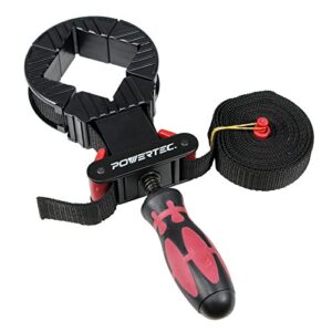 powertec 71101 deluxe quick release strap clamp | woodworking frame clamping strap holder