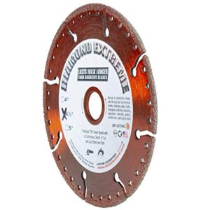 delta diamond extreme 4-1/2 inch metal all-cut diamond blade, heavy-duty all-purpose diamond cutting wheel 5000+ cuts on metal, rebar, steel, iron, 7/8"-5/8" arbor (4.5")