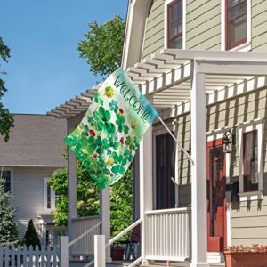 Morigins Welcome Clover Garden Decorative St.Patrick's Day Double Sided House Flag 28x40 inch