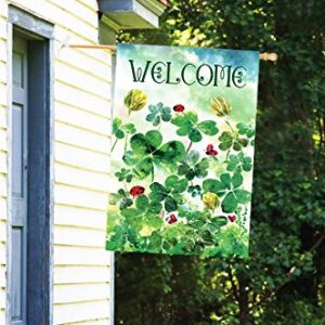 Morigins Welcome Clover Garden Decorative St.Patrick's Day Double Sided House Flag 28x40 inch