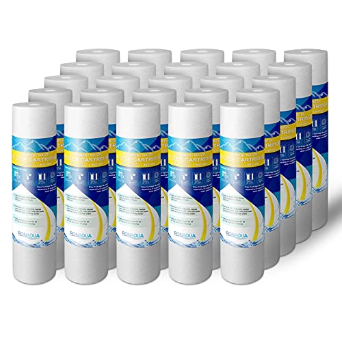 Ronaqua Big Sediment Replacement Water Filters 1 Micron 4.5"x 20" Cartridges Well-Matched with 155358-43, 2PP20BB1M, AP810-2, FPMB-BB5-20, FP25B, P5-20BB, SDC-45-2005 (20 Pack, 20")