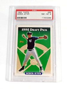 derek jeter graded psa 8 nm-mt (baseball card) 1993 topps - [base] #98