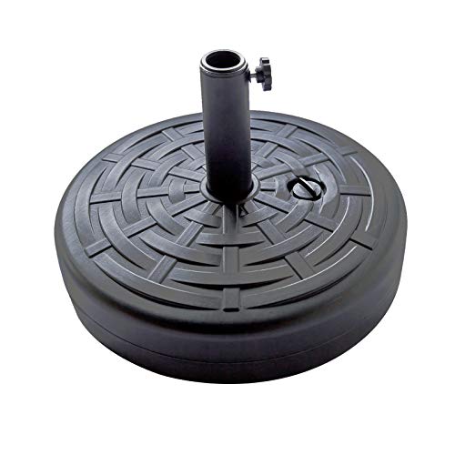 FLAME&SHADE 60lb Round Water Fillable Base Stand Weight for Patio Market Table Umbrella Outdoor, Black