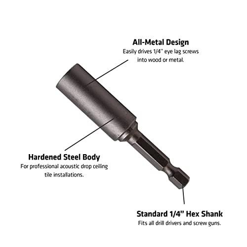 Century Drill & Tool 68700 Eye Lag Driver, 1/4" Hex