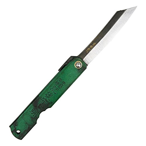 Higonokami Folding Knife – Special Black Back Blue Paper Steel 100mm Jade