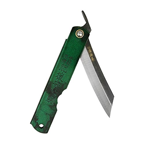 Higonokami Folding Knife – Special Black Back Blue Paper Steel 100mm Jade