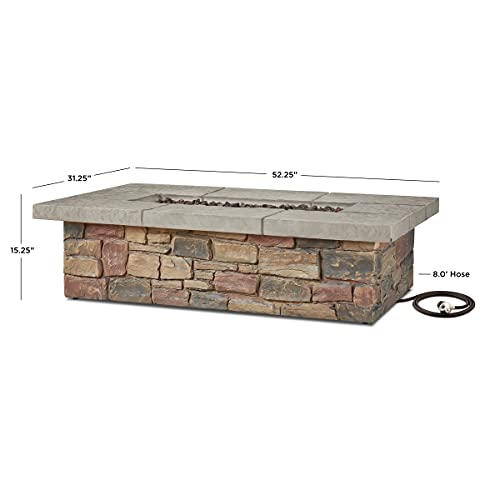 Real Flame C11812LP-BF Propane/Natural Gas, Sedona Rectangle Fire Table