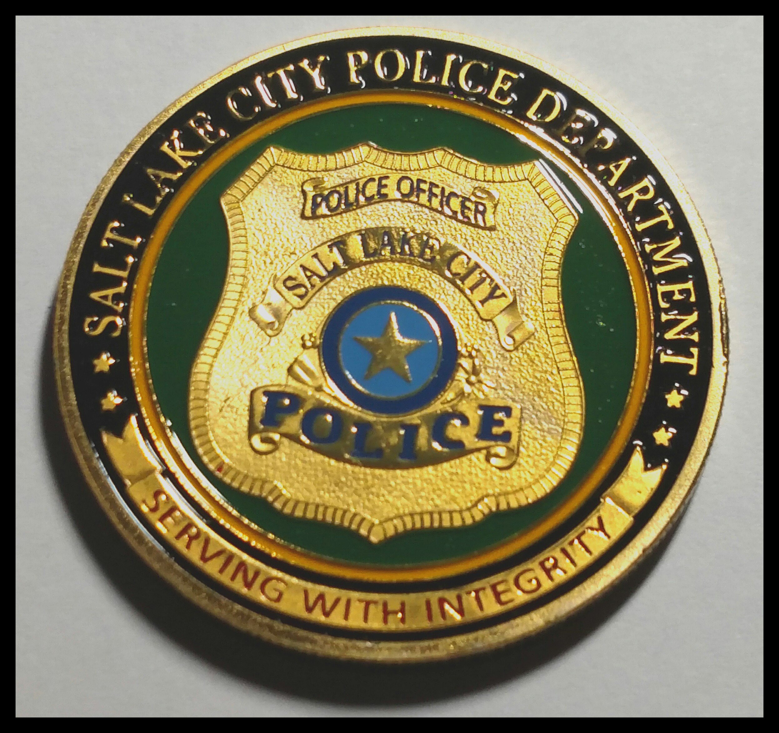 Salt Lake City Police Department Colorized Challenge Art Coin