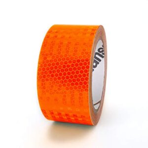 high intensity retro reflective tape (hxref) [1 roll] 2" (50mm) x 10 yds orange