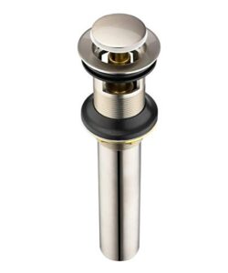 purelux bathroom sink drain stopper faucet vanity sink pop up drain assembly with overflow, brushed nickel finish