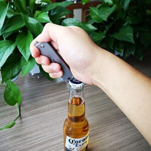 ALBATROSS EDC Mini Folding Camping Pocket Knife With Bottle Opener, Damascus Steel Blade&Titanium Alloy Handle, Gifts/Collections