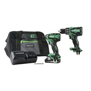 hitachi kc18dbfl2s 18v cordless brushless lithium ion hammer drill & impact driver combo kit