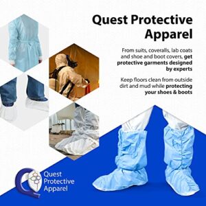 Quest Traction Disposable Boot and Shoe Covers - 18" Tall Non-Slip Protectors - Water and Skid Resistant Boot Covers - Hazmat Shoe Covers - Blue, Large, 3 Pairs