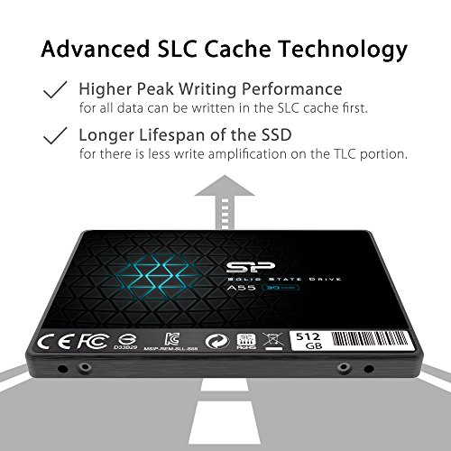 SP 512GB SSD 3D NAND A55 SLC Cache Performance Boost SATA III 2.5" 7mm (0.28") Internal Solid State Drive (SP512GBSS3A55S25)