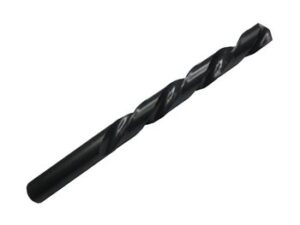 6 pcs, 1/4" hss black oxide jobber length drill bit, qualtech, dwdn1/4, number of flutes: 2; cutting direction: right hand, flute length: 2-3/4"; overall length: 4"