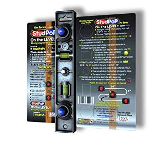 StudPoP On the LEVEL magnetic stud finder.Finds metal fasteners holding the wall board to the studs.Two moving magnets provide both an audible click and a visual movement when fastener is found.