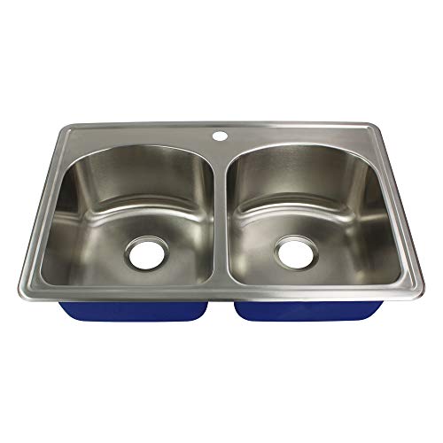 Transolid MTDD33229-1 Stainless Steel Kitchen Sink, 33-in x 22-in x 9