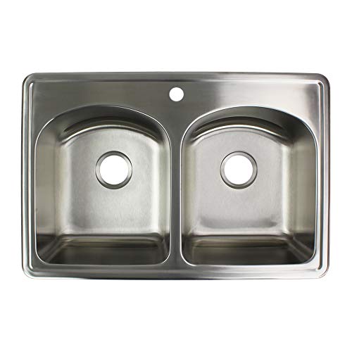 Transolid MTDD33229-1 Stainless Steel Kitchen Sink, 33-in x 22-in x 9