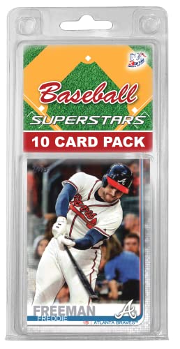 Atlanta Braves- (10) Card Pack MLB Baseball Different Brave Superstars Starter Kit! Comes in Souvenir Case! Great Mix of Modern & Vintage Players for the Ultimate Braves Fan! By 3bros