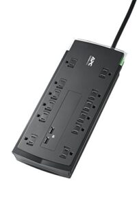 apc surge protector power strip with usb ports, p12u2, 4320 joule, 12 outlet surge protector