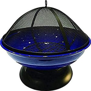 harbor gardens lf272ablue blue enameled fire bowl/pit sphere, powder coated steel