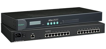 MOXA NPort 5650-16 - 16 Ports Rackmount Serial Device Server, 10/100 Ethernet, RS-232/422/485, RJ-45 8pin, 15KV ESD