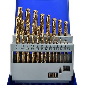 MaxTool 21 Pieces Drill Set 21PCs/21-Piece Twist Drill Bit Set 5% Cobalt HSS M35 Fully Ground 1/16“ to 3/8”x64th Fractional; JBS35G10R021S