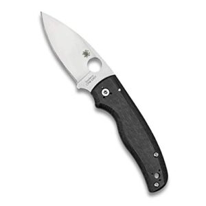 spyderco shaman folding knife - black g-10 handle with plainedge, full-flat grind, cpm s30v steel blade and compression lock - c229gp