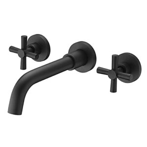 sumerain matte black bathroom faucet,wall mount black bathroom faucets and rough-in valve included