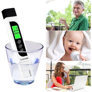 TDS Meter Digital Water Tester, Lxuemlu Professional 3-in-1 TDS, Temperature and EC Meter with Carrying Case, 0-9999ppm, Ideal ppm Meter for Drinking Water, Aquariums and More