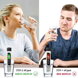 TDS Meter Digital Water Tester, Lxuemlu Professional 3-in-1 TDS, Temperature and EC Meter with Carrying Case, 0-9999ppm, Ideal ppm Meter for Drinking Water, Aquariums and More